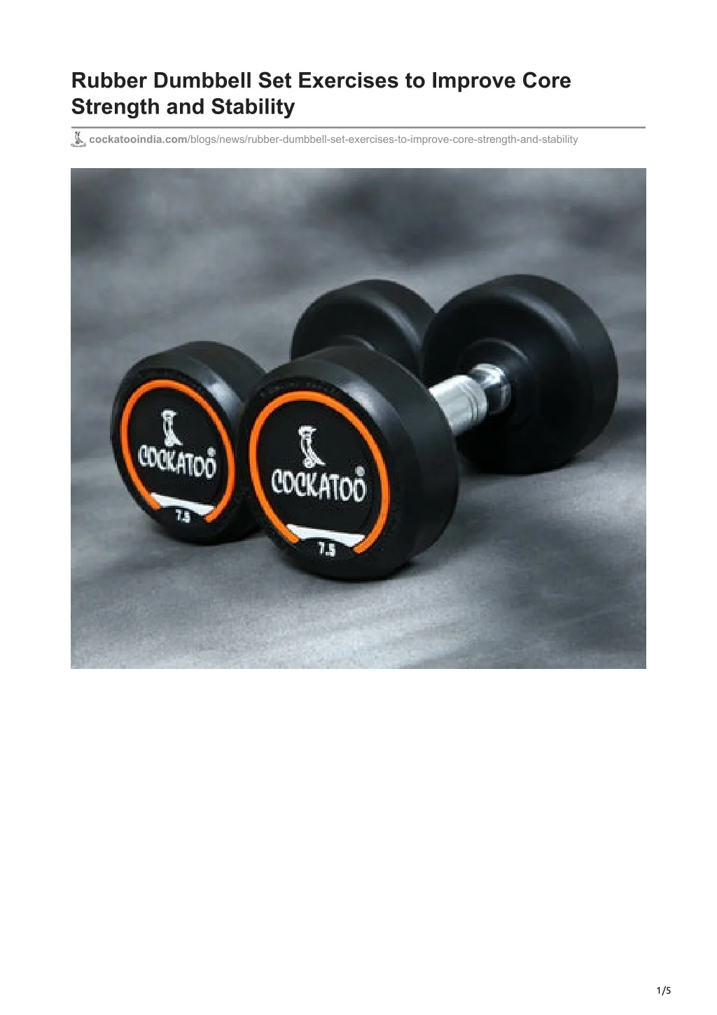 PPT - Rubber Dumbbell Set Exercises to Improve Core Strength and ...