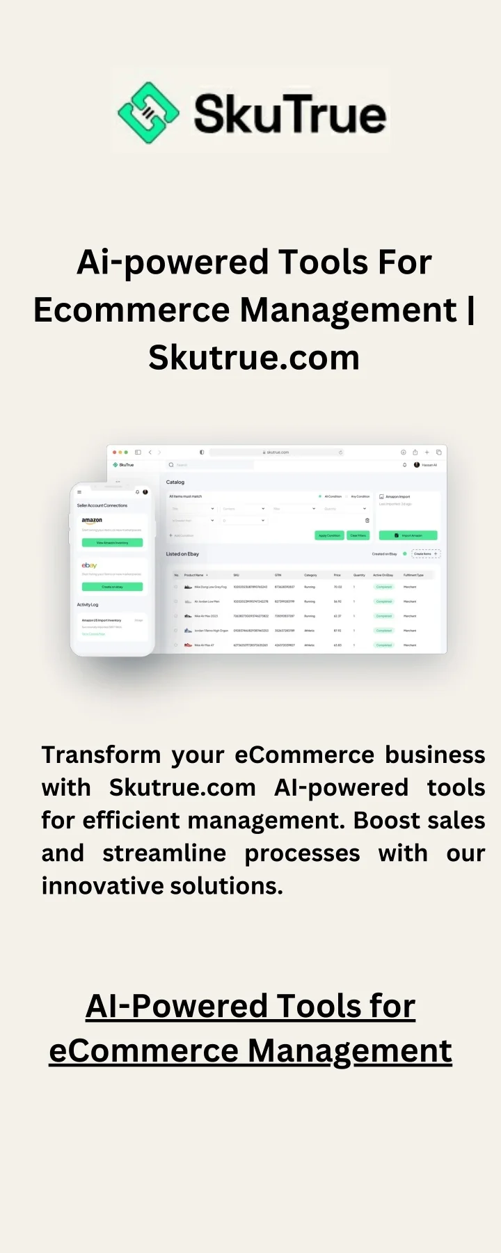 PPT - Ai-powered Tools For Ecommerce Management | Skutrue.com ...