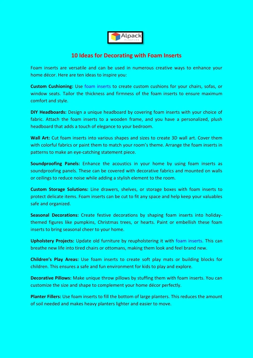 PPT - 10 Ideas for Decorating with Foam Inserts PowerPoint Presentation ...