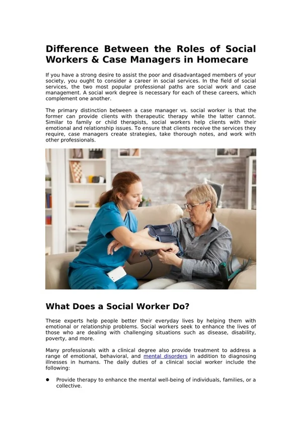 PPT - Difference Between the Roles of Social Workers and Case Managers ...