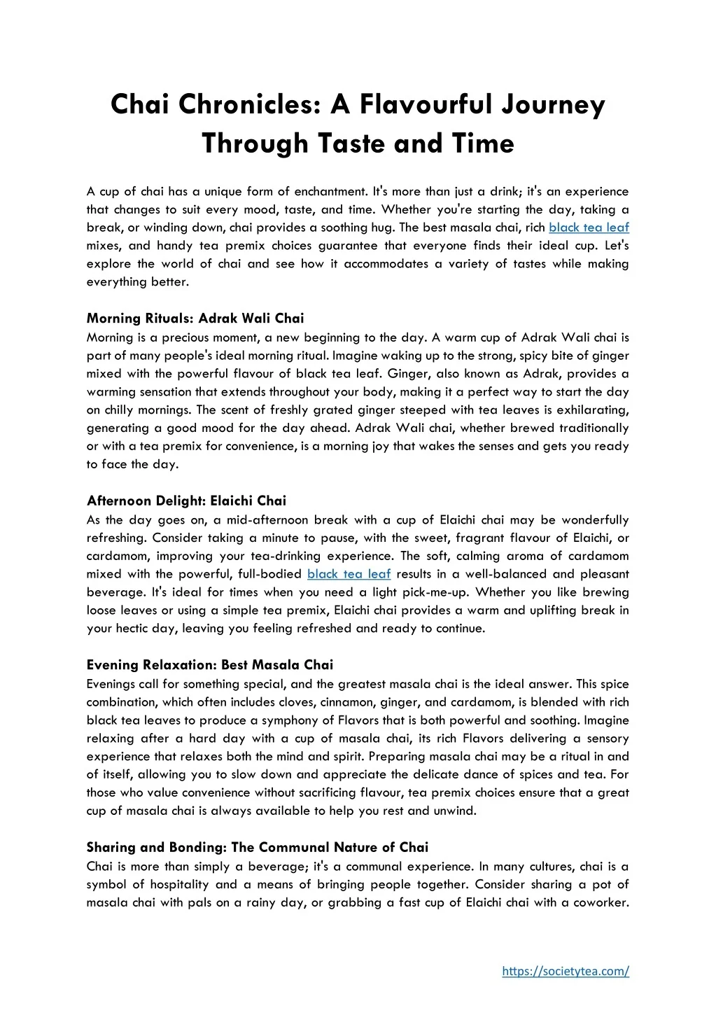 PPT - Chai Chronicles A Flavourful Journey Through Taste and Time ...
