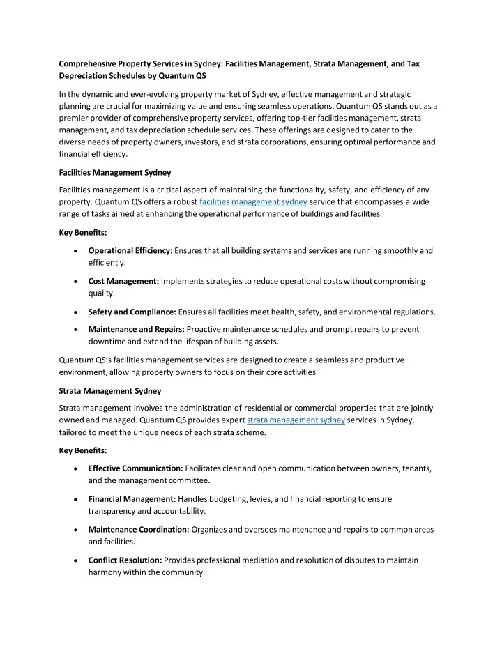 PPT - Comprehensive Property Services in Sydney - Facilities Management ...