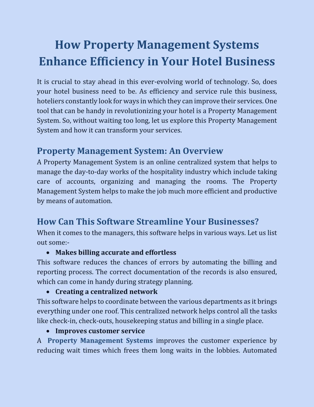 PPT - How Property Management Systems Enhance Efficiency in Your Hotel ...