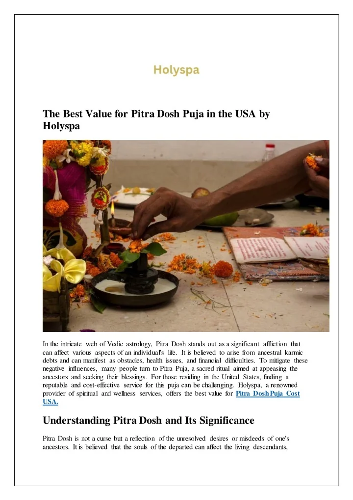 PPT - The Best Value for Pitra Dosh Puja in the USA by Holyspa ...