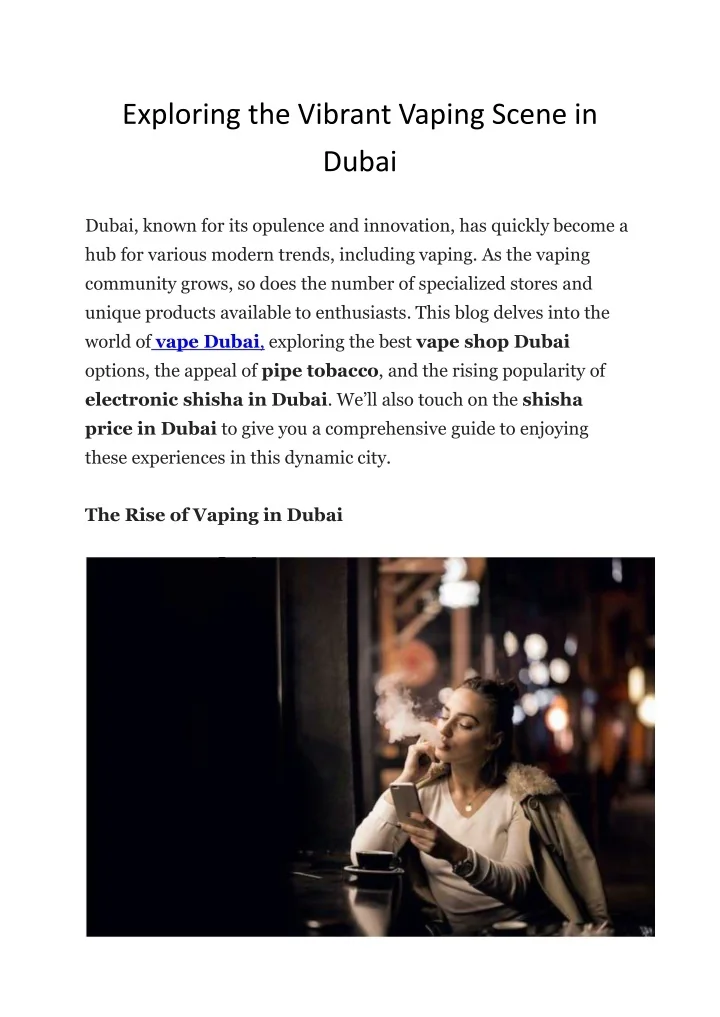 PPT - Exploring-the-Vibrant-Vaping-Scene-in-Dubai PowerPoint ...