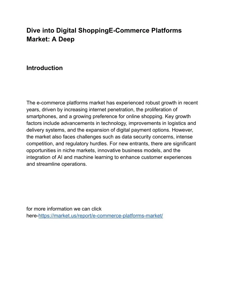 PPT - E-Commerce Platforms Market: The Convergence of Technology and ...