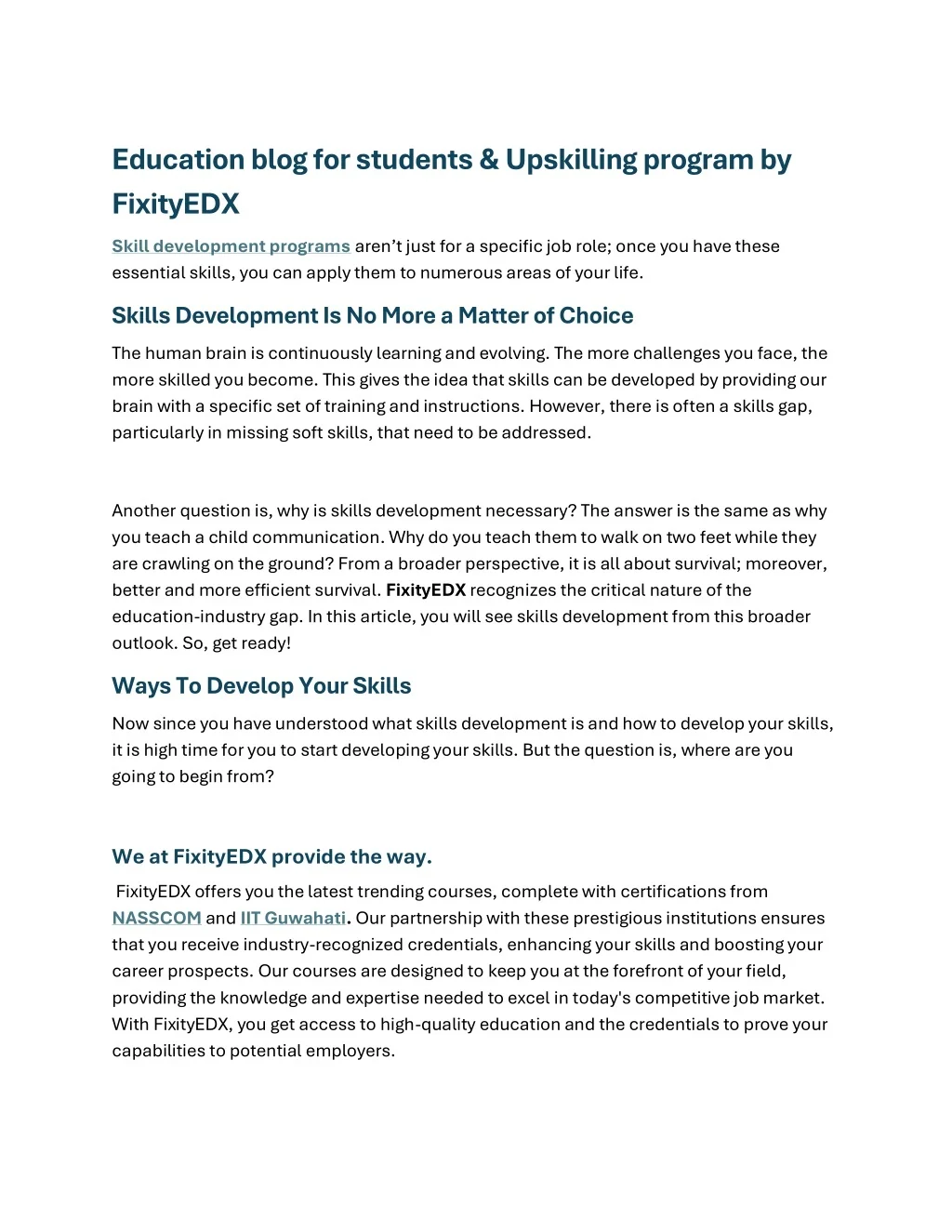 PPT - Education blog for students & Upskilling program by FixityEDX ...