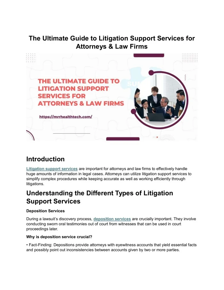 PPT - The Ultimate Guide to Litigation Support Services for Attorneys ...