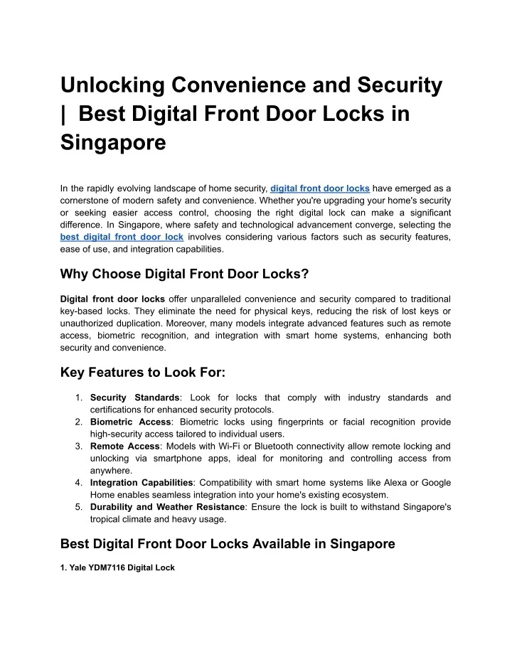 PPT - Unlocking Convenience and Security | Best Digital Front Door ...