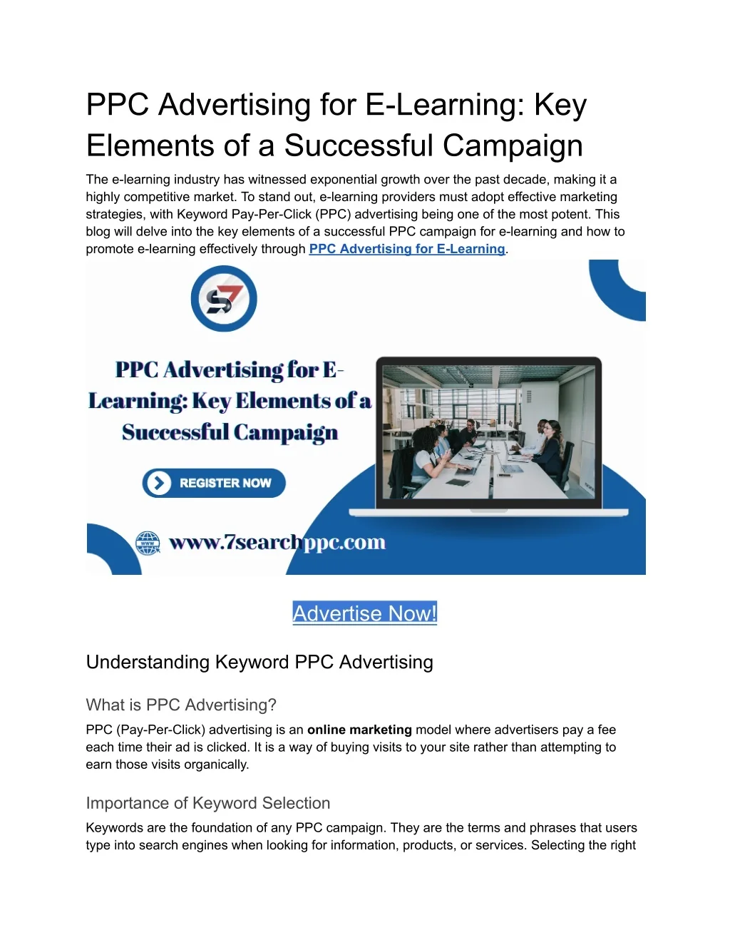 PPT - PPC Advertising for E-Learning_ Key Elements of a Successful ...