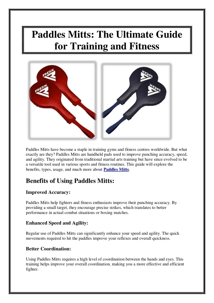 PPT - Paddles Mitts The Ultimate Guide for Training and Fitness ...