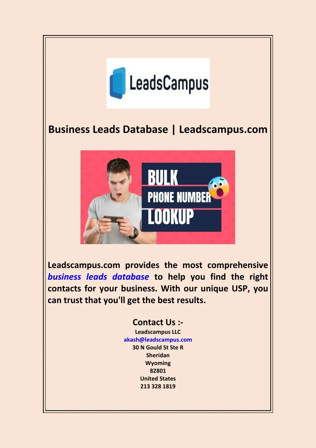 PPT - Business Leads Database Leadscampus com PowerPoint Presentation ...