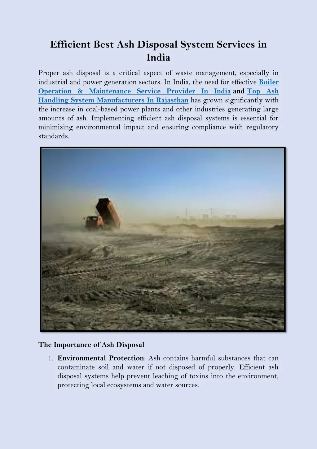 PPT - Efficient Best Ash Disposal System Services in India PowerPoint ...