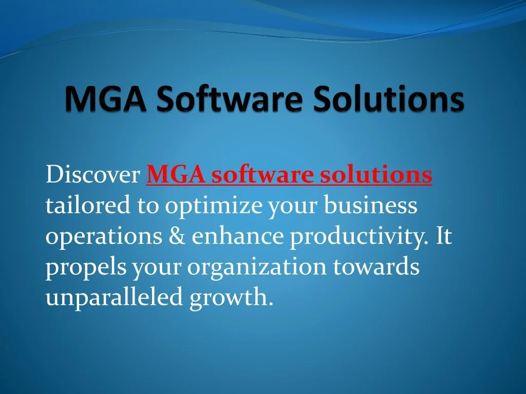 PPT - MGA Software Solutions PowerPoint Presentation, free download ...