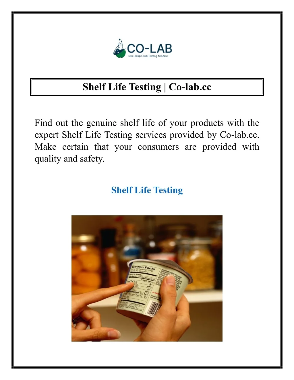PPT - Shelf Life Testing | Co-lab.cc PowerPoint Presentation, free ...