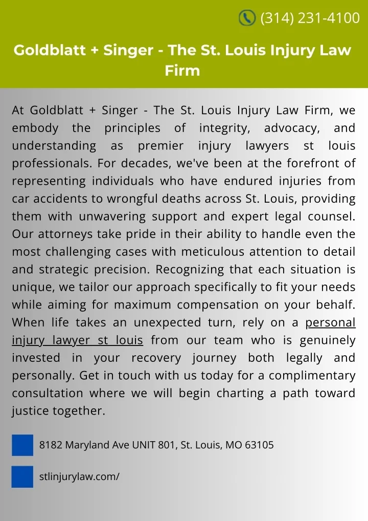 PPT - Goldblatt Singer - The St. Louis Injury Law Firm PowerPoint ...