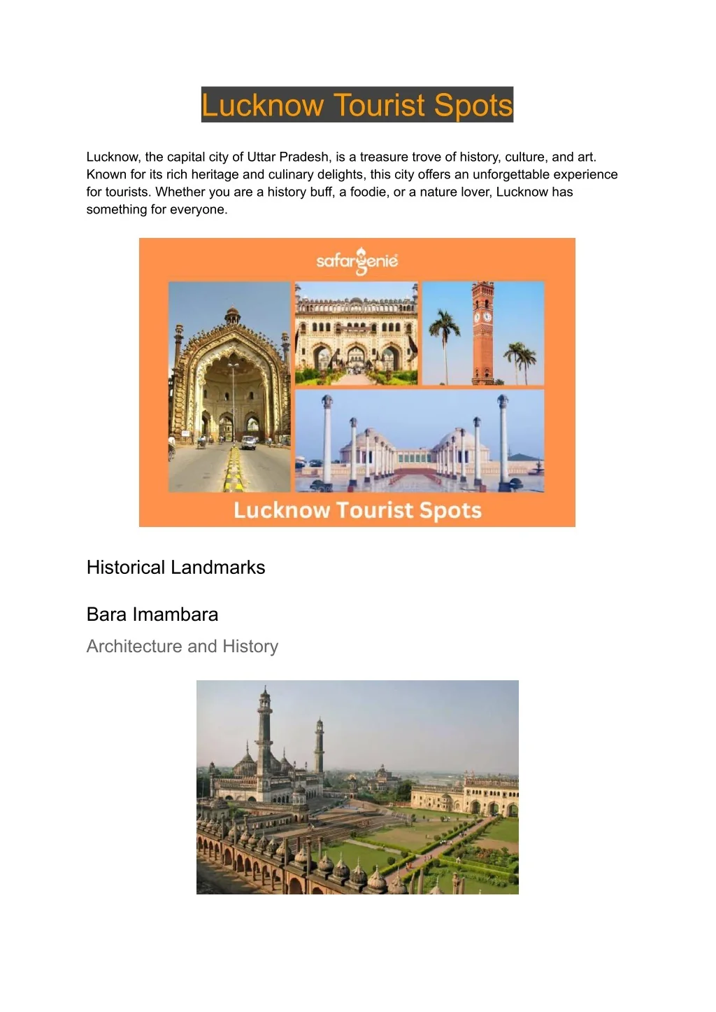 PPT - Lucknow Tourist Spots | tourist destinations in Lucknow ...