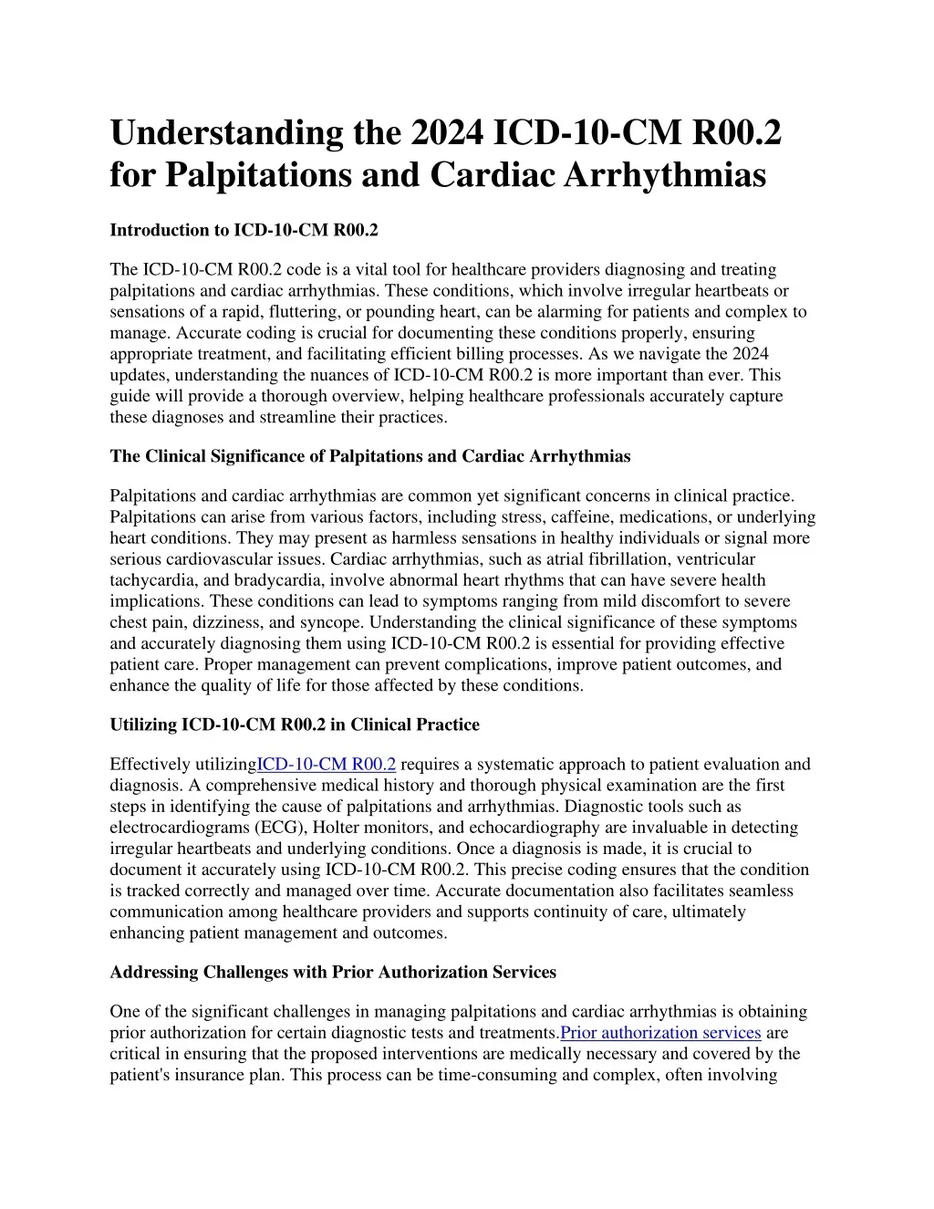 PPT - Understanding the 2024 ICD-10-CM R00.2 for Palpitations and ...