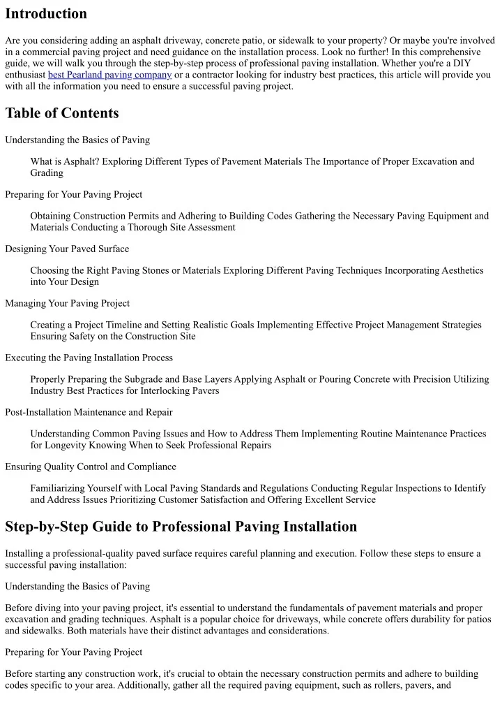 PPT - “Step-by-Step Guide to Professional Paving Installation ...