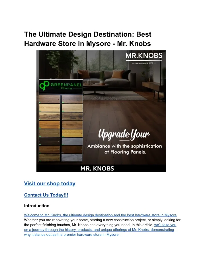PPT - The Ultimate Design Destination_ Best Hardware Store in Mysore ...