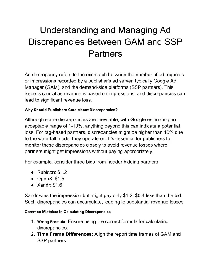 PPT - Discrepancies Between GAM and SSP Partners PowerPoint ... PPT - Discrepancies Between GAM and SSP Partners PowerPoint ...