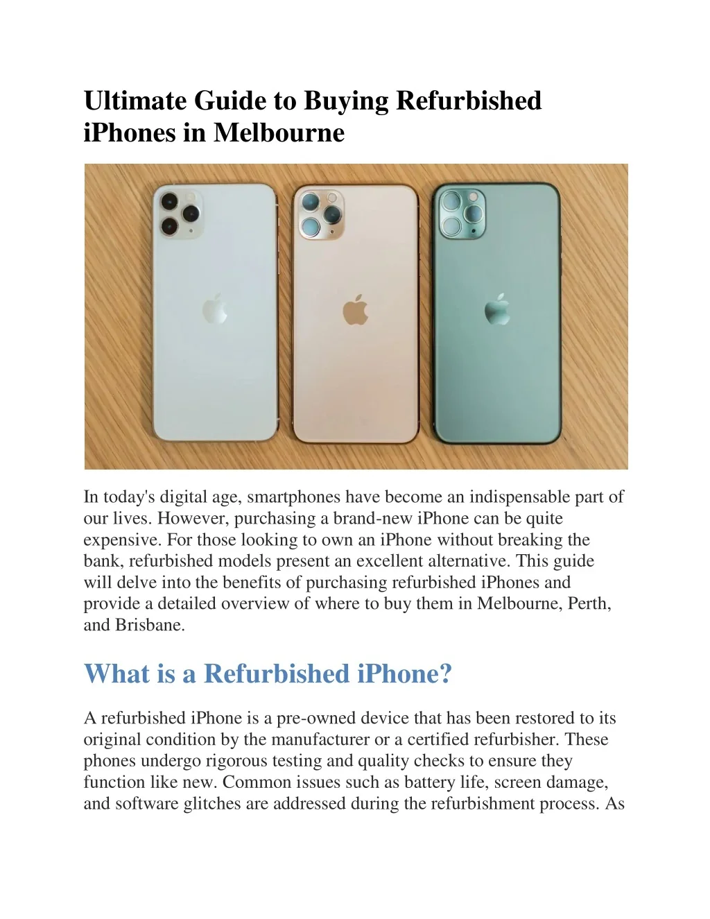 PPT - Ultimate Guide to Buying Refurbished iPhones in Melbourne ...