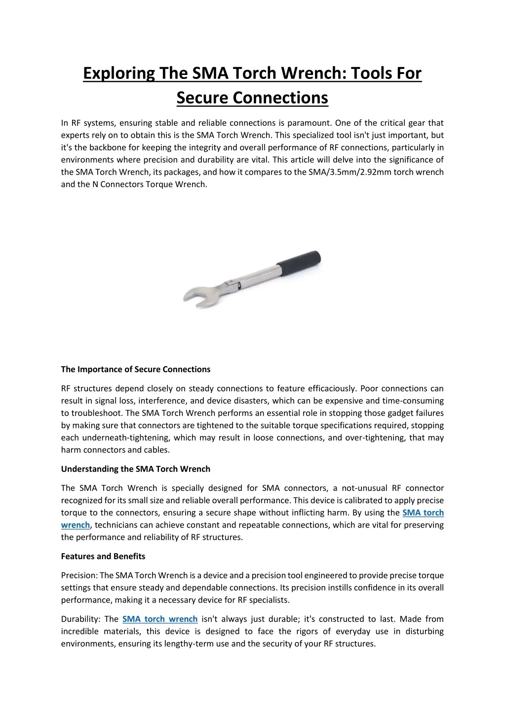 PPT - Exploring The SMA Torch Wrench Tools For Secure Connections ...