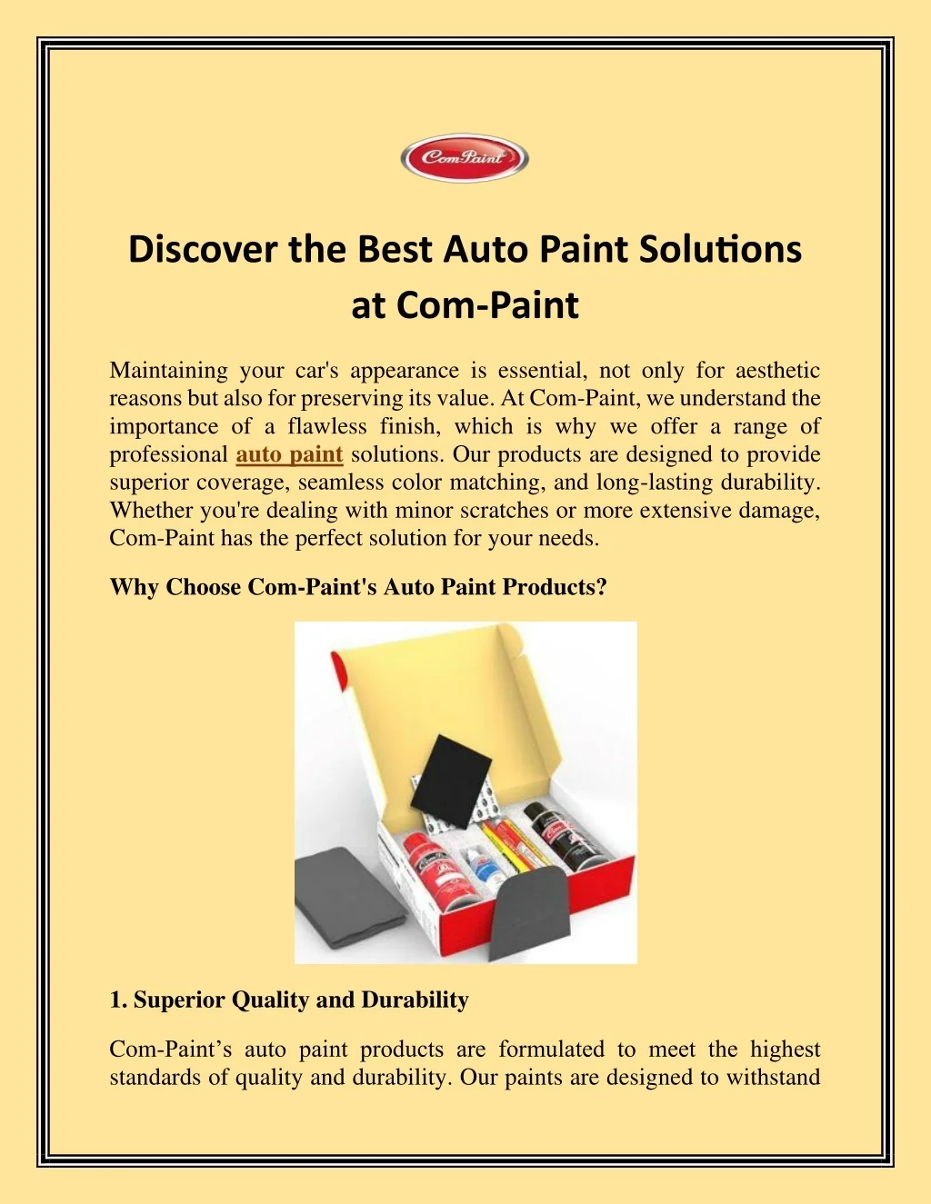 PPT - Discover the Best Auto Paint Solutions at Com-Paint PowerPoint ...