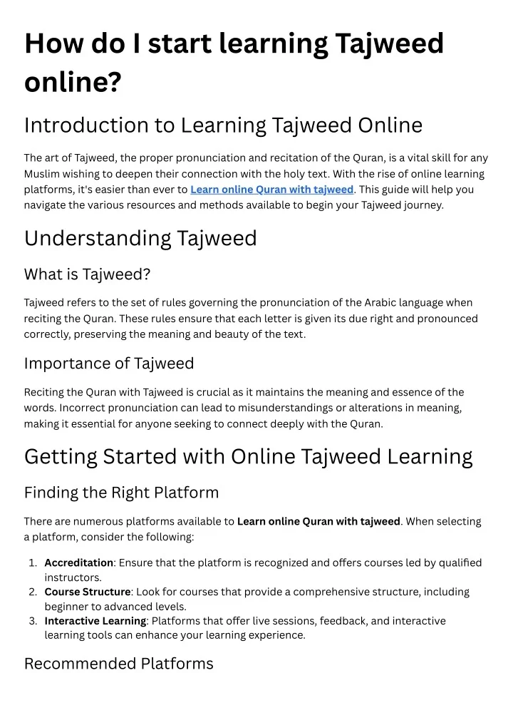 PPT - How do I start learning Tajweed online PowerPoint Presentation ...