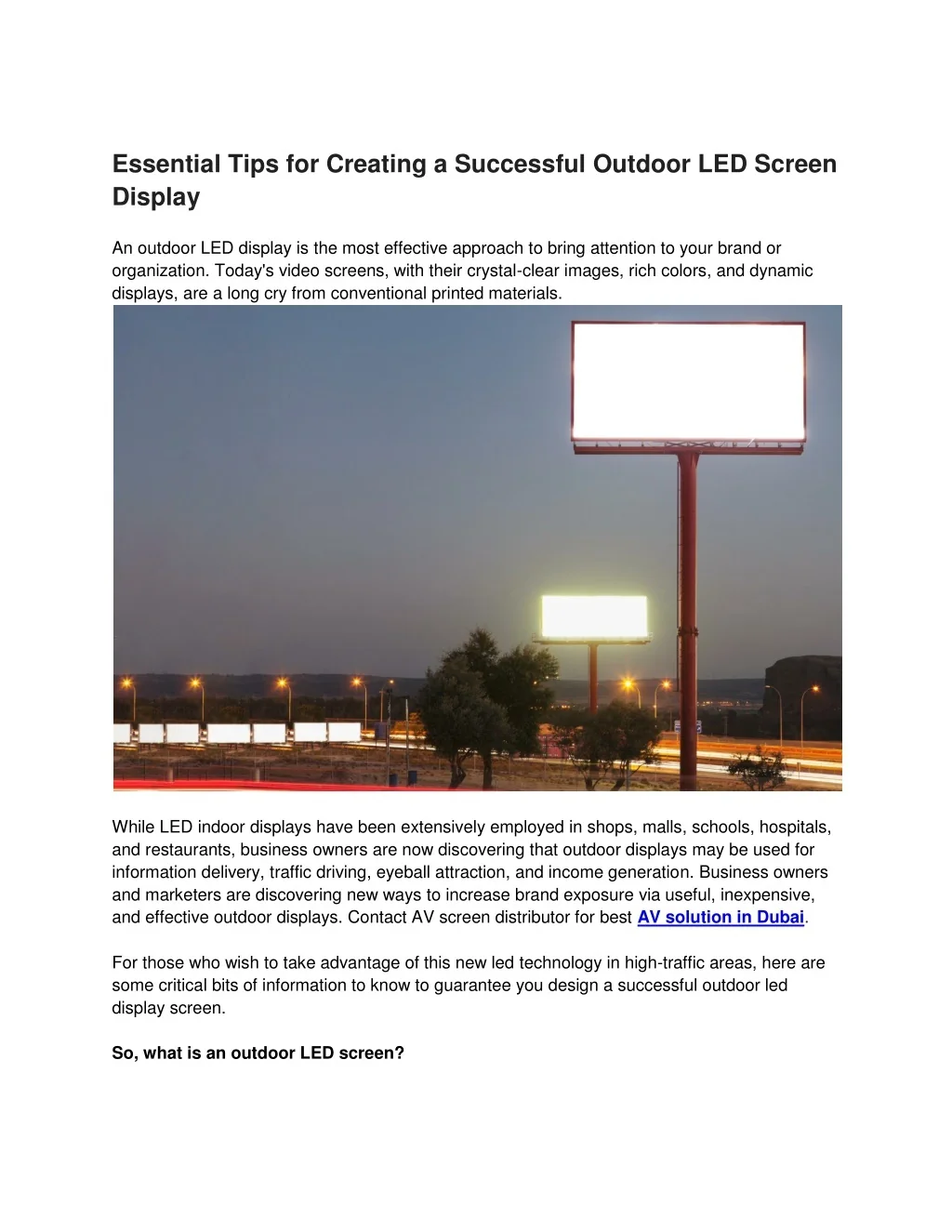 PPT - Essential Tips for Creating a Successful Outdoor LED Screen ...