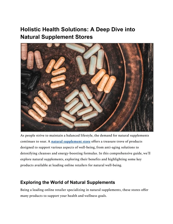 PPT - Holistic Health Solutions: A Deep Dive into Natural Supplement ...