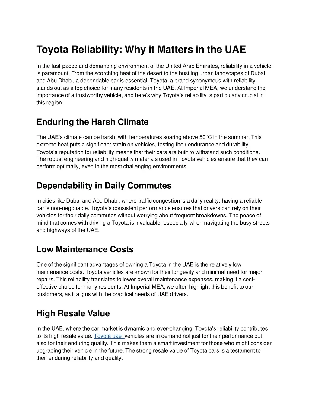 PPT - Toyota Reliability_ Why it Matters in the UAE PowerPoint ...