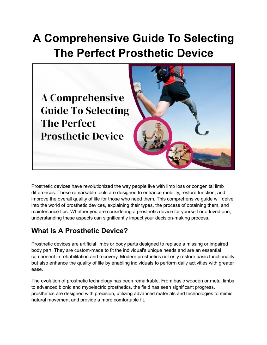 PPT - A Comprehensive Guide to Selecting the Perfect Prosthetic Device ...