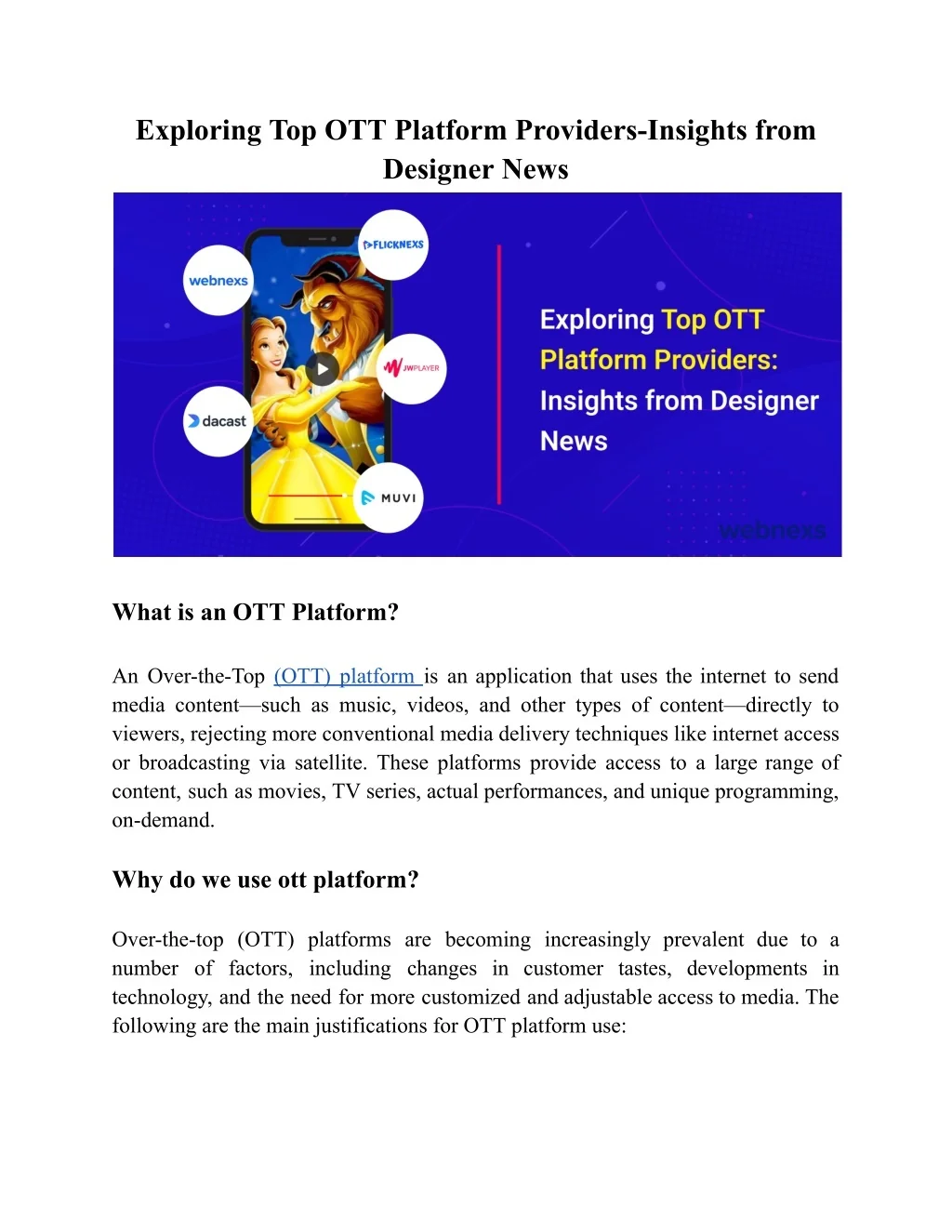 PPT - Exploring Top OTT Platform Providers-Insights from Designer News ...