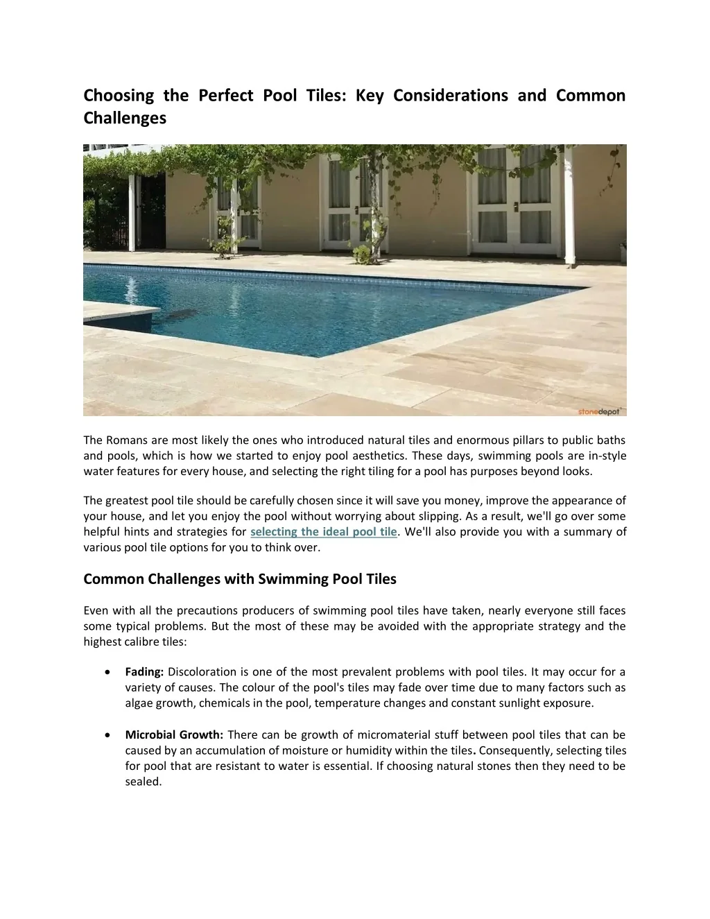 PPT - Choosing the Perfect Pool Tiles - Key Considerations and Common ...