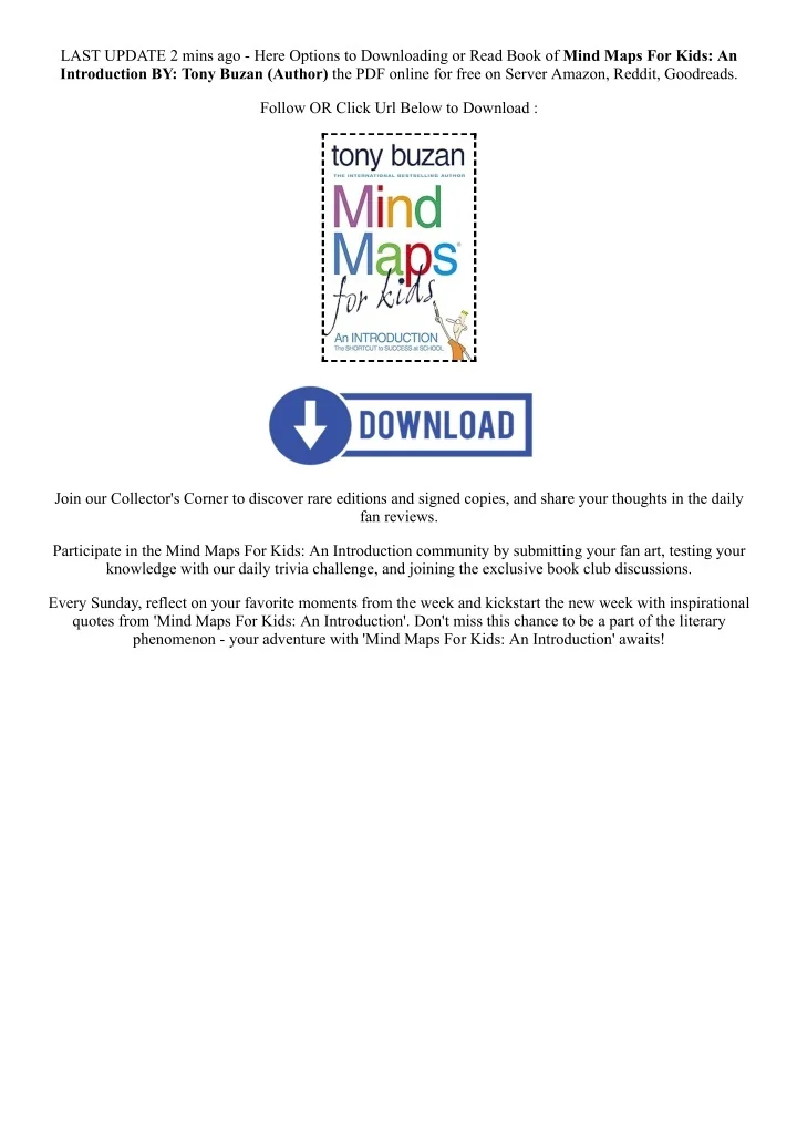 PPT - PDF [DOWNLOAD] Mind Maps For Kids: An Introduction By Tony Buzan ...