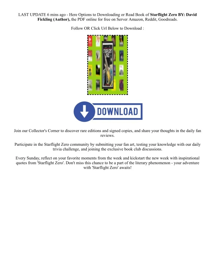 PPT - PDF [Download] Starflight Zero By David Fickling (Author), Full ...