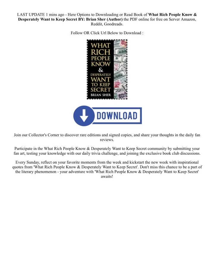 PPT - PDF [Download] What Rich People Know & Desperately Want to Keep ...