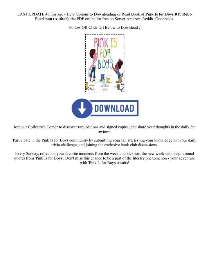 PPT - [download pdf] Pink Is for Boys By Robb Pearlman (Author), Full ...