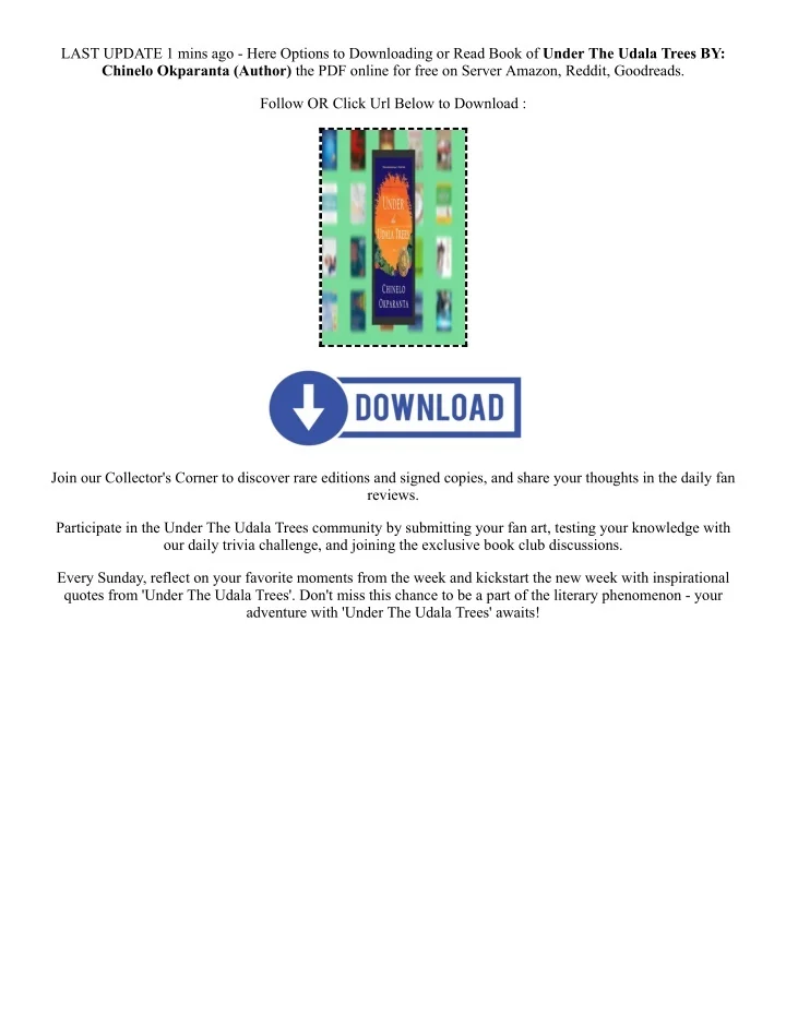 PPT - PDF [Download] Under The Udala Trees By Chinelo Okparanta (Author ...