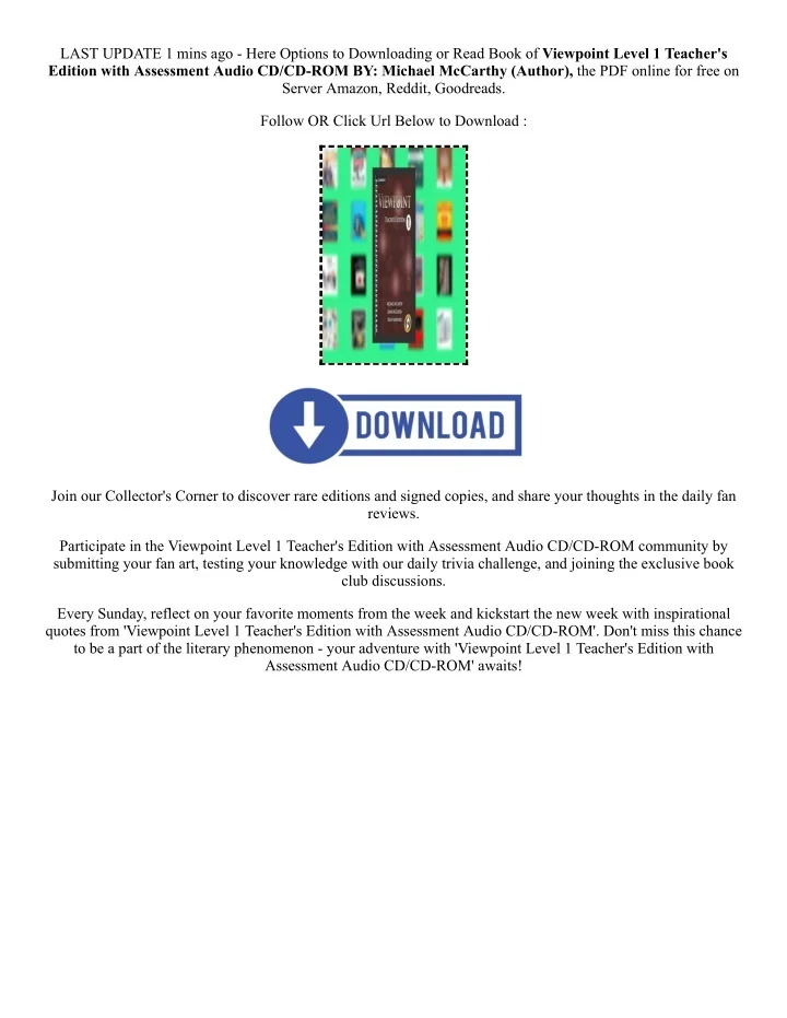 PPT - Download PDF Viewpoint Level 1 Teacher's Edition with Assessment ...