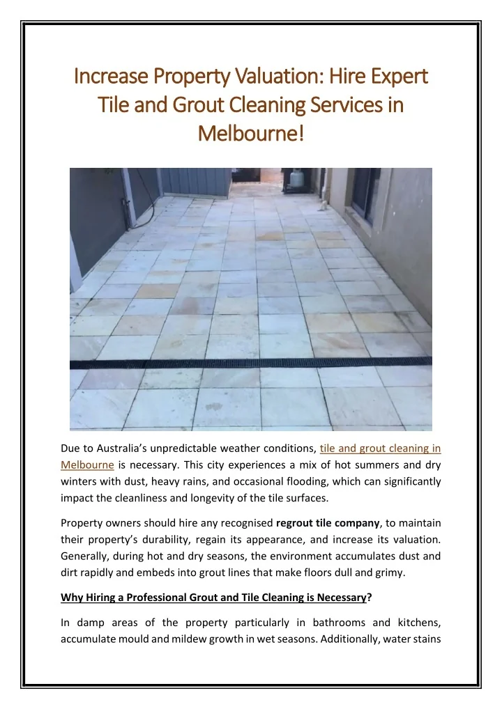 PPT - Increase Property Valuation Hire Expert Tile and Grout Cleaning ...