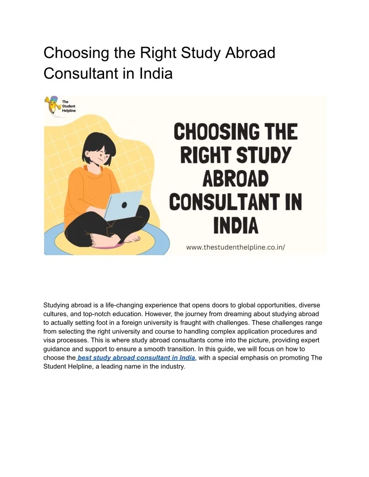 PPT - Choosing the Right Study Abroad Consultant in India PowerPoint ...