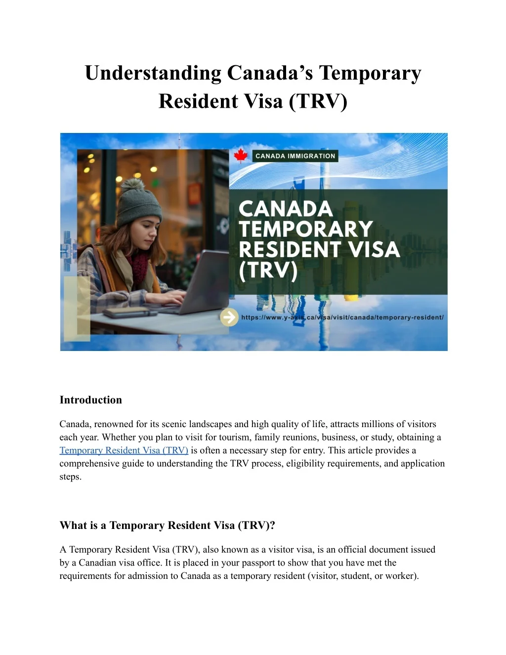PPT - Understanding Canada’s Temporary Resident Visa (TRV) PowerPoint ...