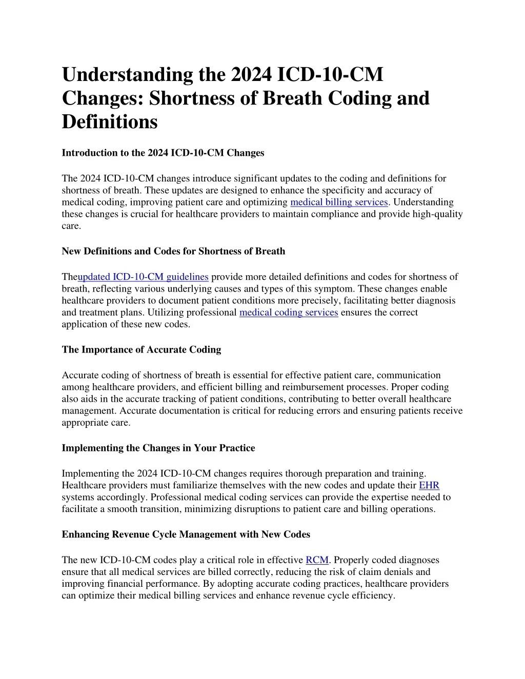 PPT - Understanding the 2024 ICD-10-CM Changes Shortness of Breath ...