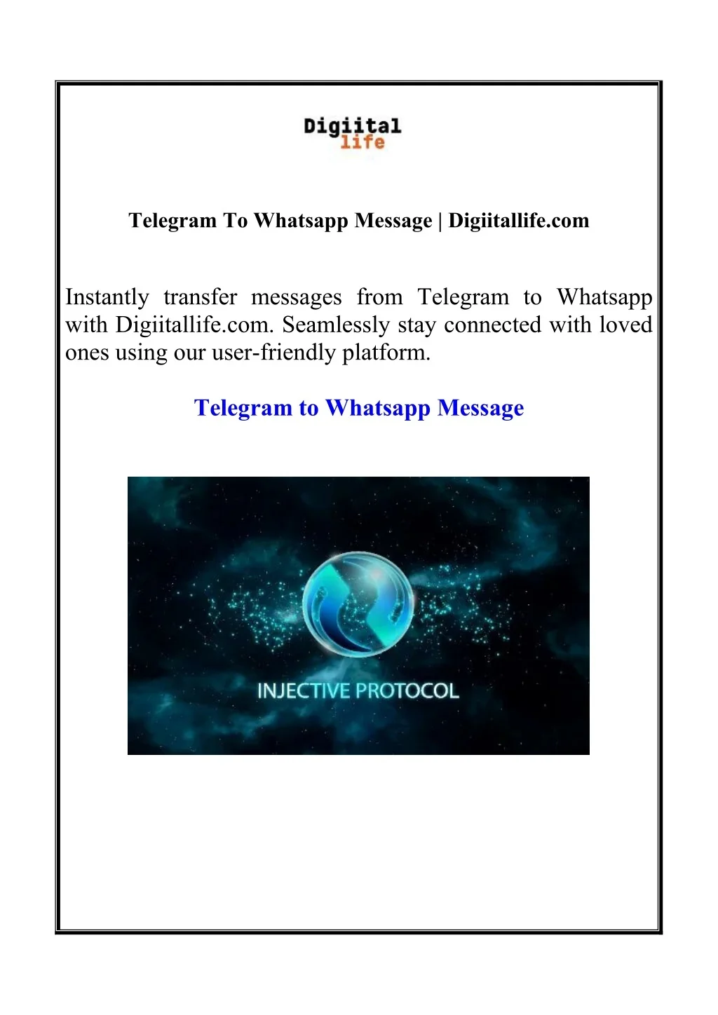 PPT - Telegram To Whatsapp Message | Digiitallife.com PowerPoint ...