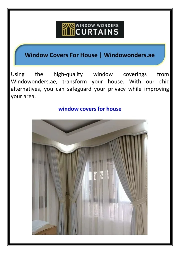 PPT - Window Covers For House Windowonders.ae PowerPoint Presentation ...