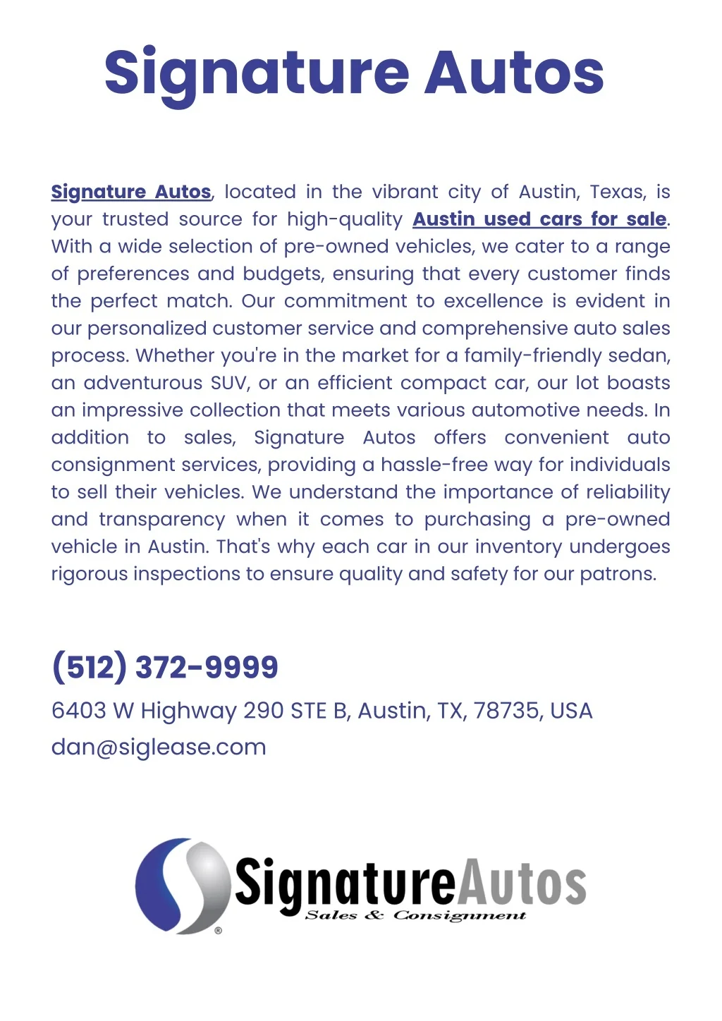 PPT - Signature Autos PowerPoint Presentation, free download - ID:13428157