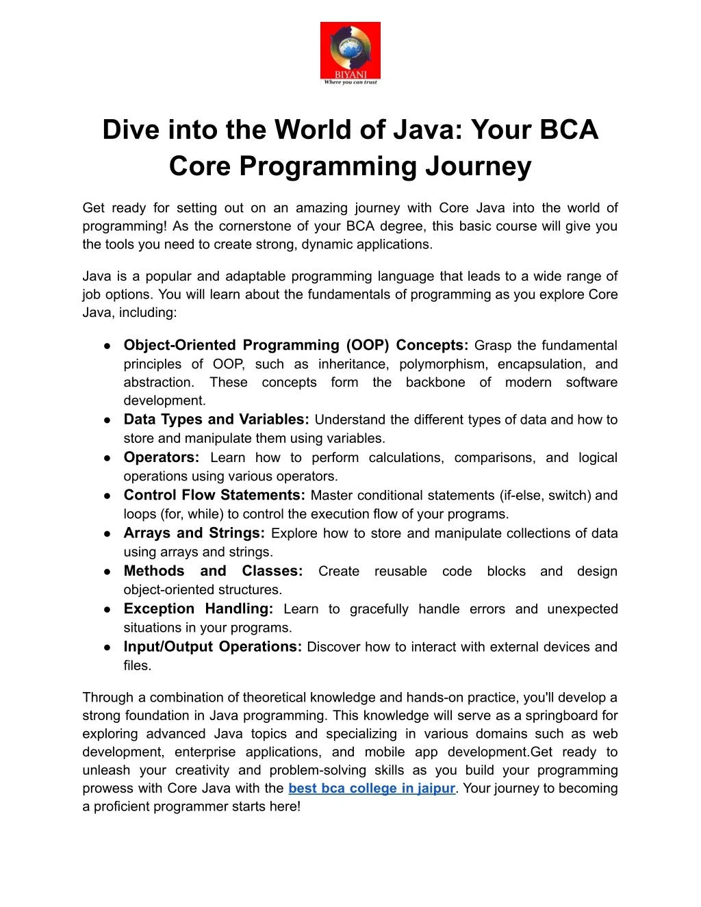 PPT - Dive into the World of Java_ Your BCA Core Programming Journey ...