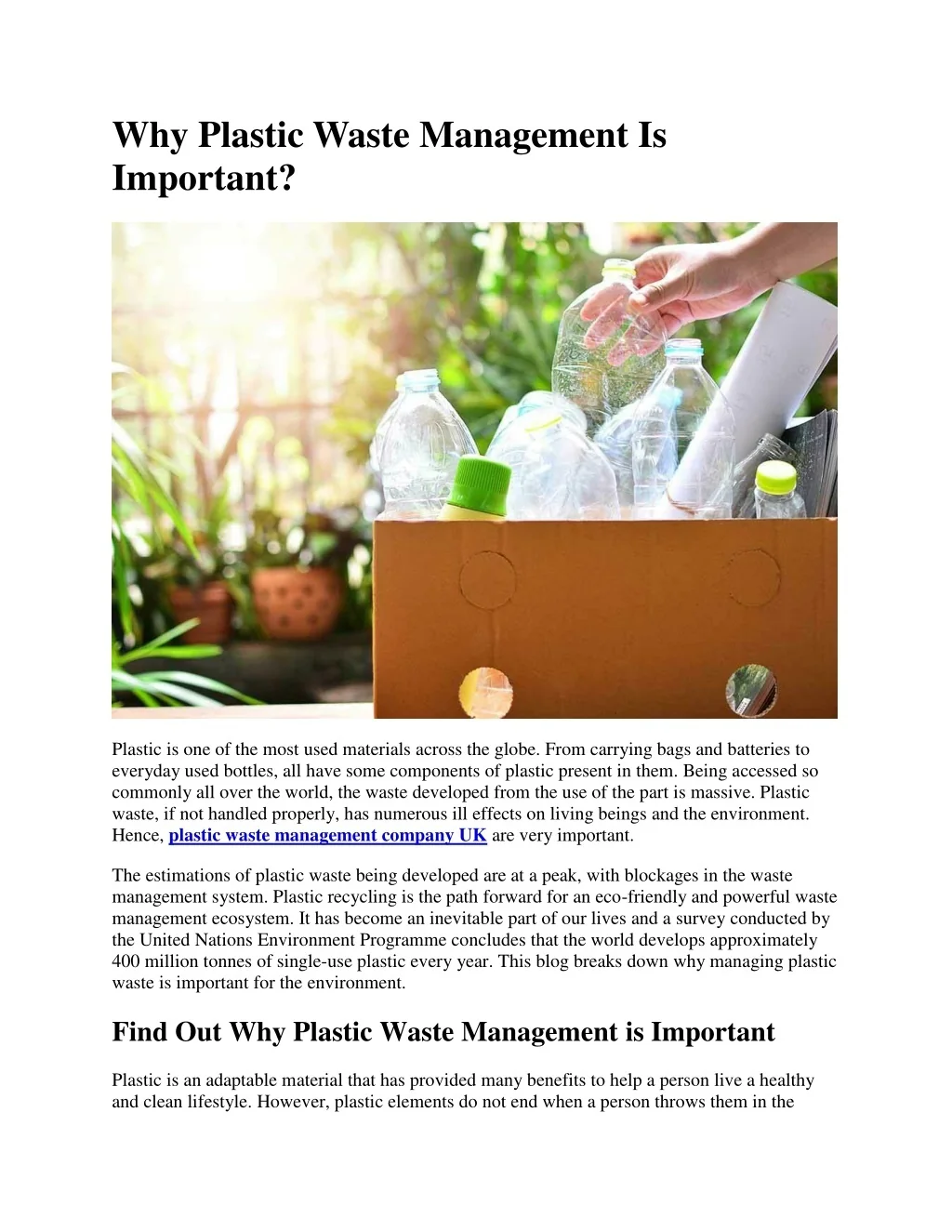 PPT - Why Plastic Waste Management Is Important PowerPoint Presentation ...